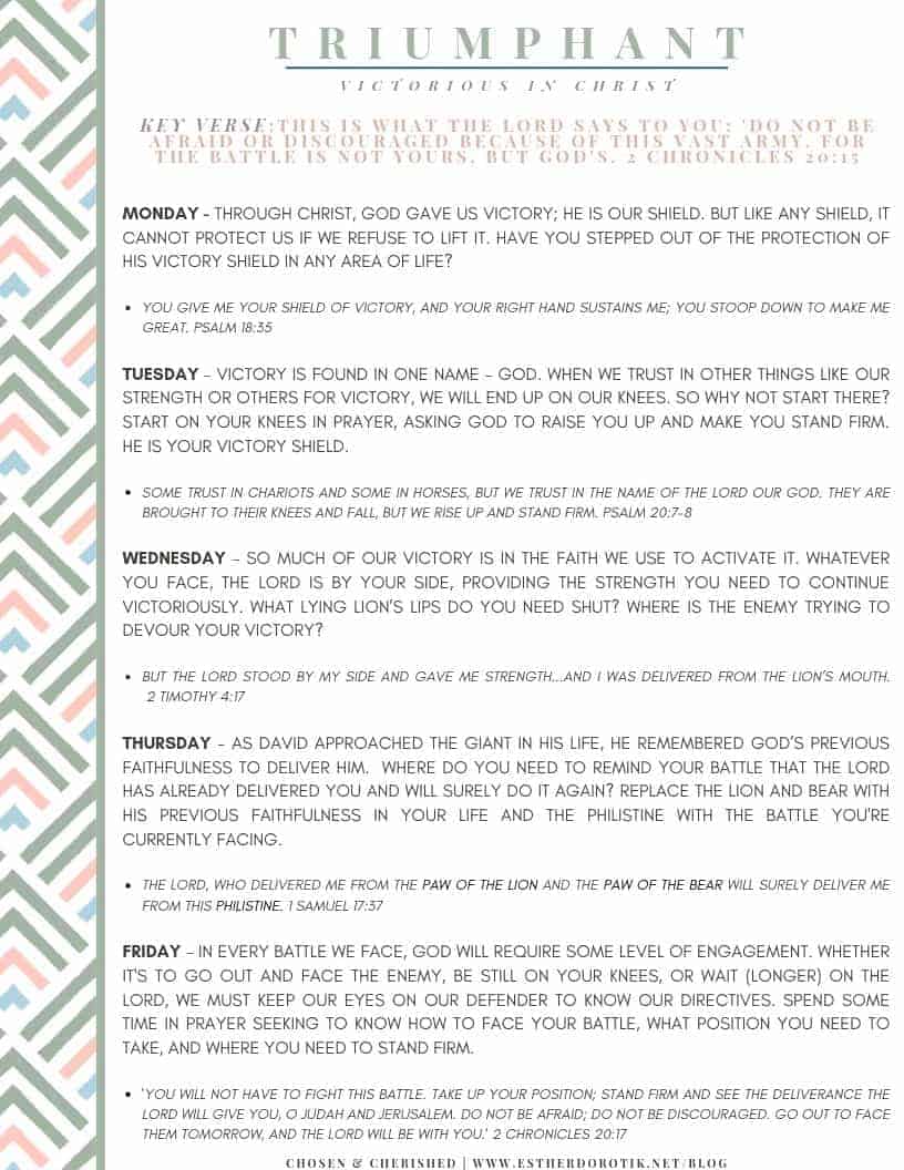 Triumphant - Walking In the Victory of Christ | Free Scripture Writing ...