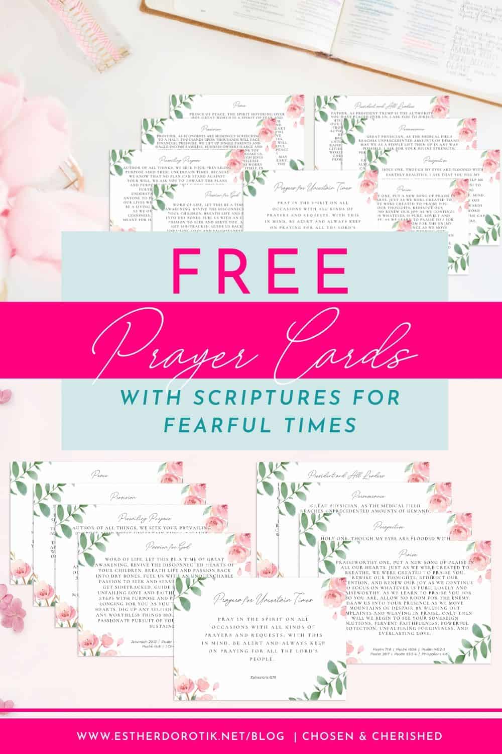 Free Prayer Cards To Overcome Fear and Anxiety - Chosen and Cherished